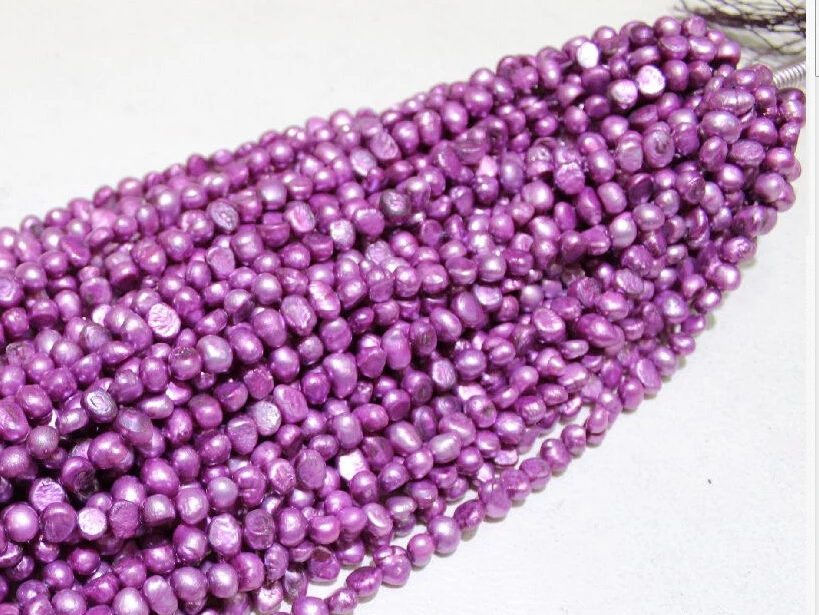 Cuentas de perlas de agua dulce naturales moradas, perlas sueltas de 5 ...