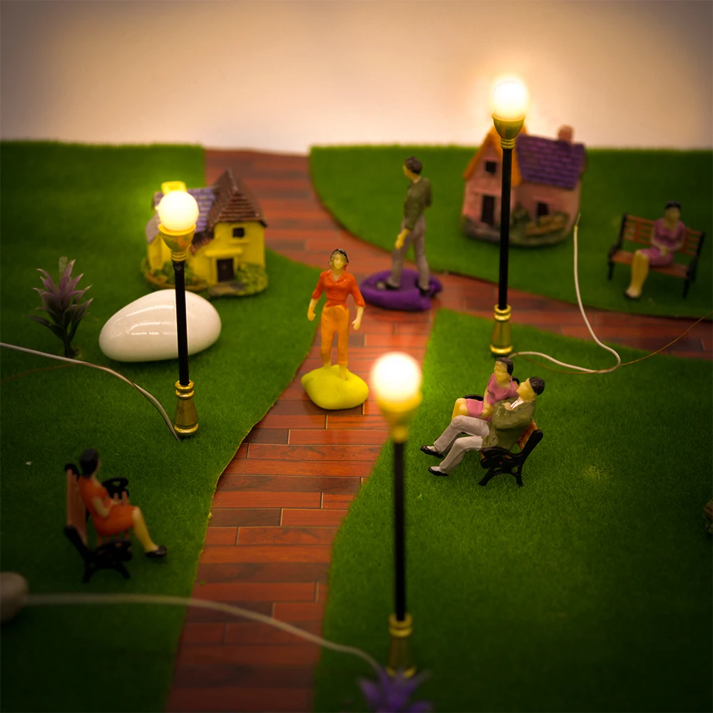 Model Toys Layout DIY Kits Accessories Mini Ho Scale LEDs Lamp Post ...