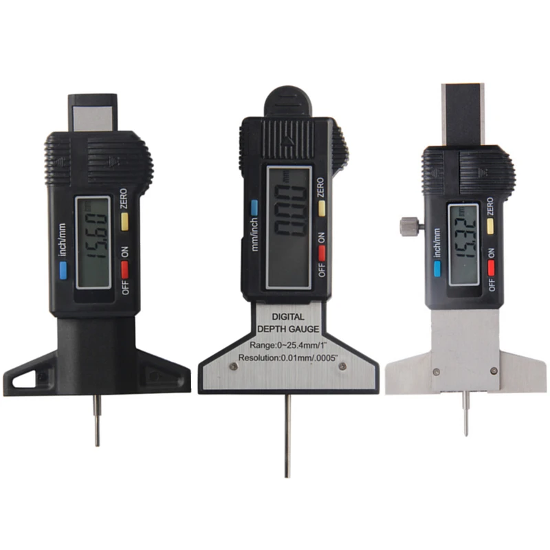 0 25mm/0 25.4mm/0.01mm Digital Depth Gauge LCD Display Wheel Tread ...
