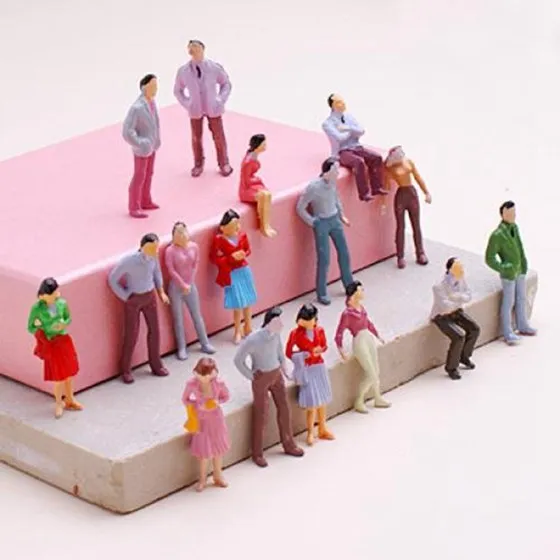 100pcs Painted Model Train People Figures Scale O (1 to 50)-in Dolls ...