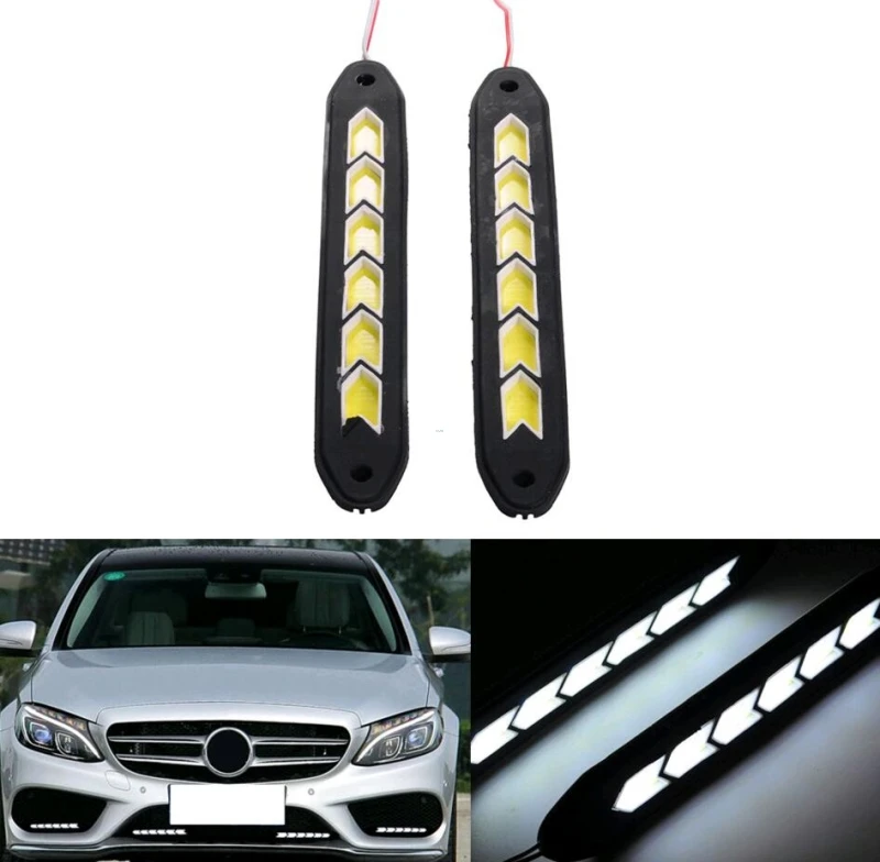2pcs Led Car White Daytime Running Light Daylight Drl Fog Driving Lamp ...