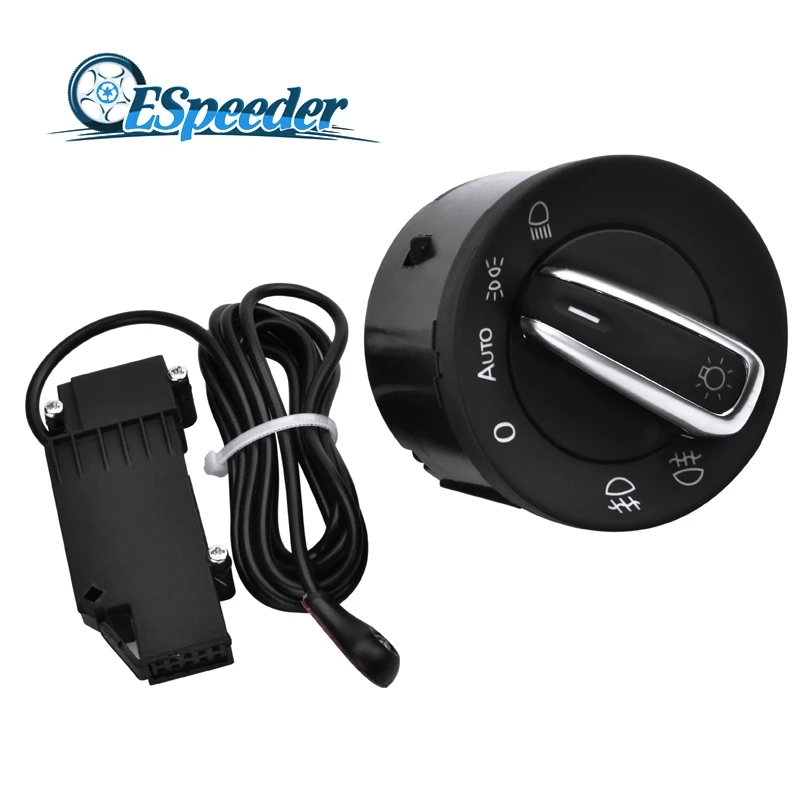 ESPEEDER Car Light Switch With Chrome Headlight Switch Sensor Control ...