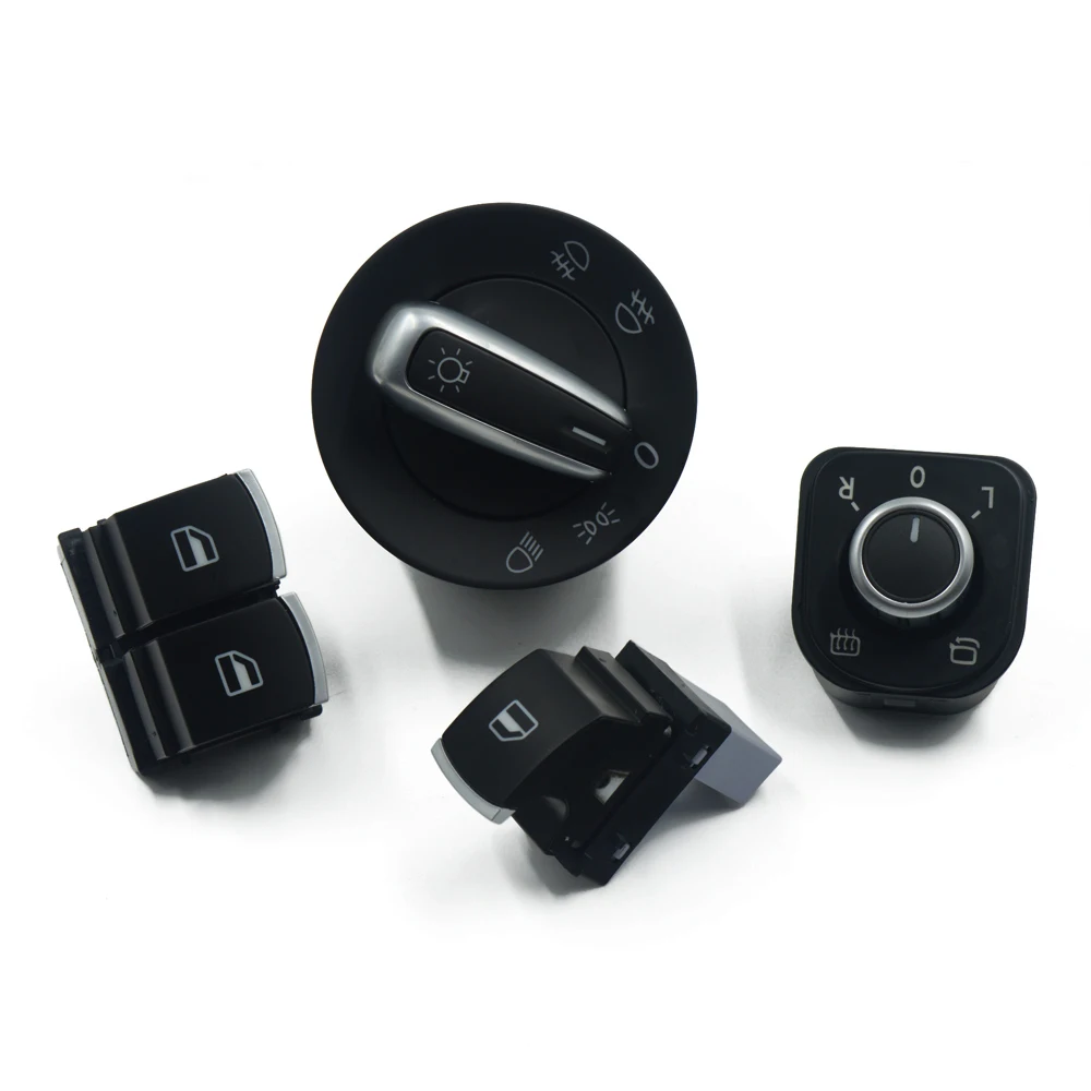 New Chrome Headlight Mirror Window Control Switch Button For Volkswagen ...