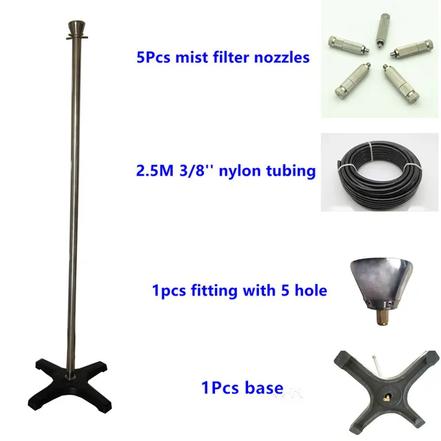 A256 One set 2.2M length 304 stainless steel misting post cooling pole ...