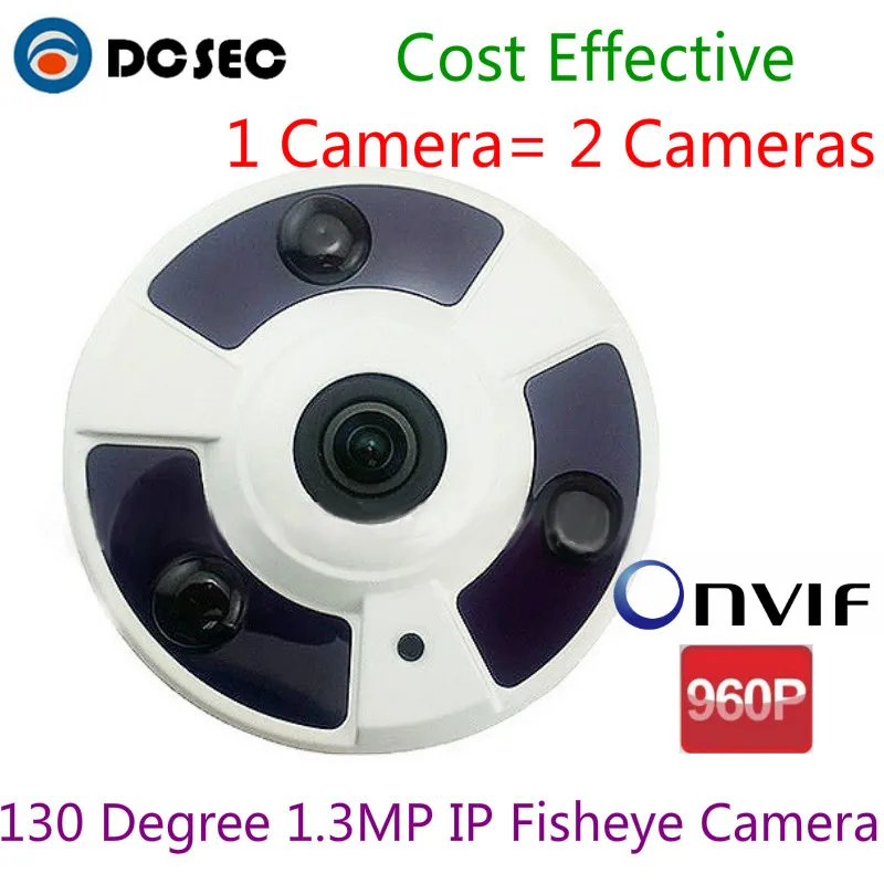 Fisheye IP Camera 1.3mp 960P HD Panoramic 130 degree megapixel lens ...
