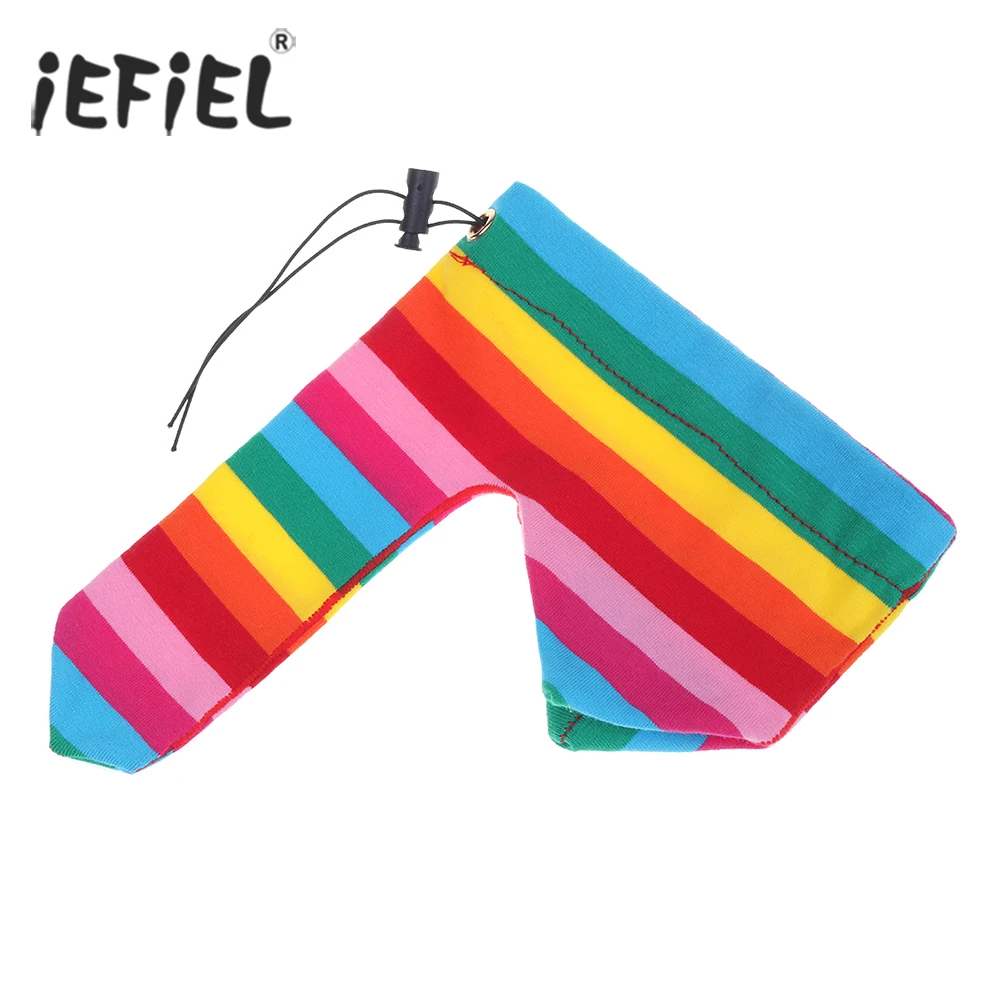 Iefiel Colorful Rainbow Men Lingerie Night Penis Sheath Cover Tights