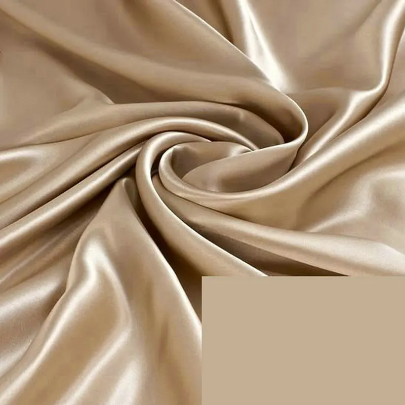 19m/m Dark Beige 285CM Wide 100% Pure Silk Charmeuse Satin Fabric For ...