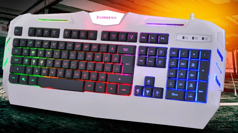 Rainbow Backlit Keyboard USB Wired Gaming Keyboard PC Laptop x s550 ...