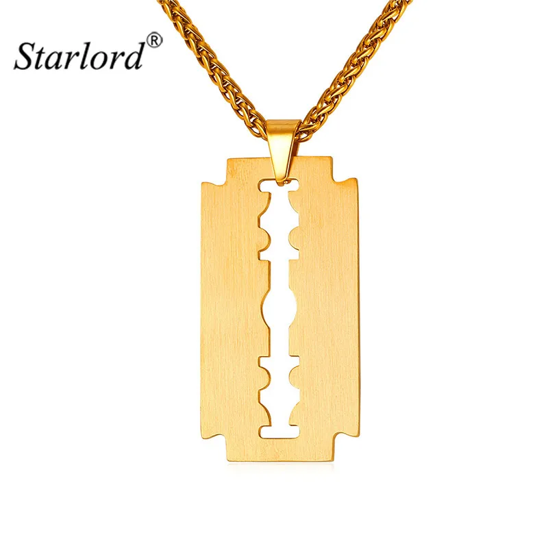 Razor Blade Stainless Steel Necklace | Pendant Necklaces Razor Blade ...