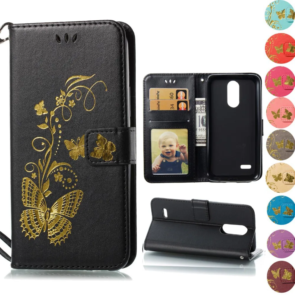 luxury wallet flip leather case for LG K4 2017 M160 M153 M160E phone ...