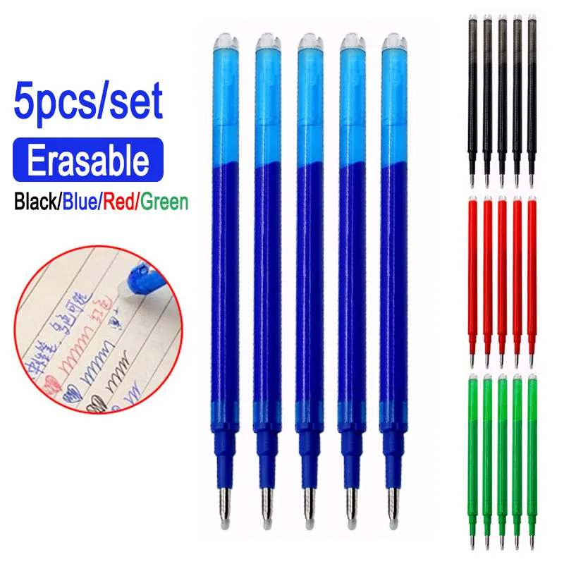 0.7mm 0.5mm Tip Retractable Erasable Gel Pen Refill Large Capacity 8 ...