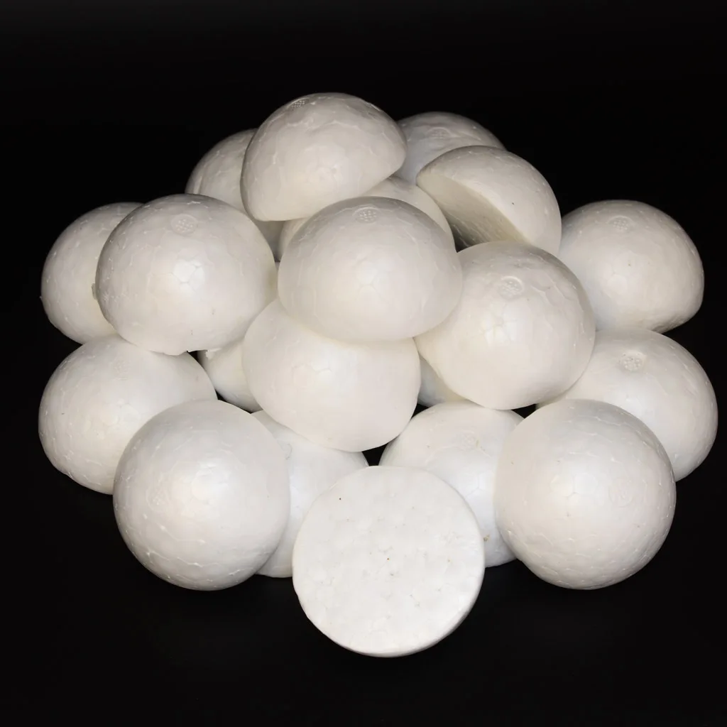 50 Pieces Half Round Solid Polystyrene Foam Balls For Diy Wedding ...