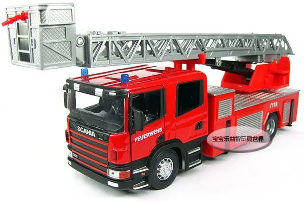 Free shipping 1:32 The Swedish Scania giant aerial ladder fire truck ...