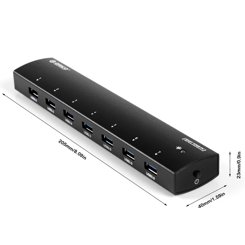 ORICO 7 ports HUB USB 3.0 Super Speed 5Gbps Aluminum HUB with 5V/2A ...