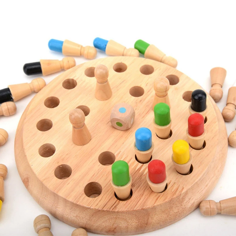 Wooden Memory Training Toy Educational Chess Stick Type Color Guess ...