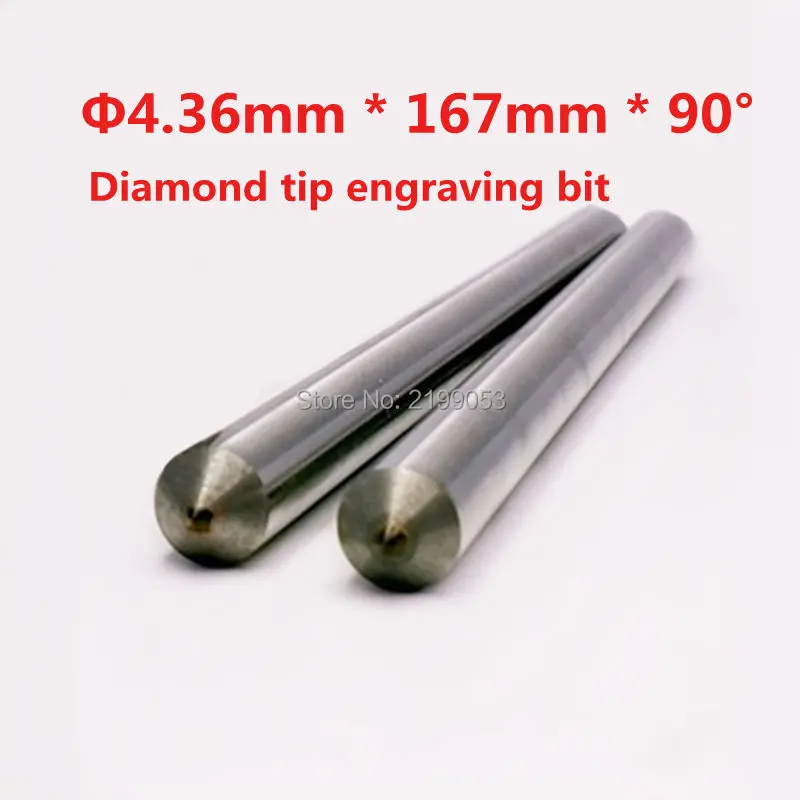 2pcs/lot 4.36mm * 167mm * 90 degree cnc engraving machine point metal ...