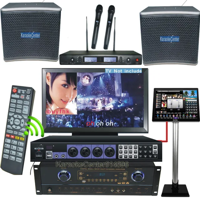 Complete Karaoke System Touch Screen Amplifier Mixer Speaker Wireless ...