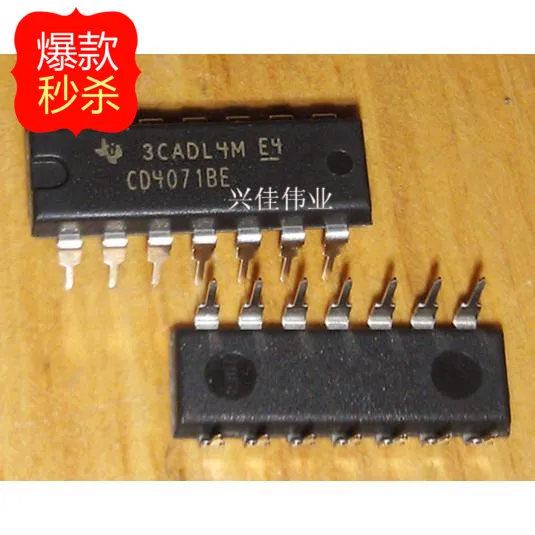 10PCS New original authentic CD4071 CD4071BE DIP14 logic chip quad two ...