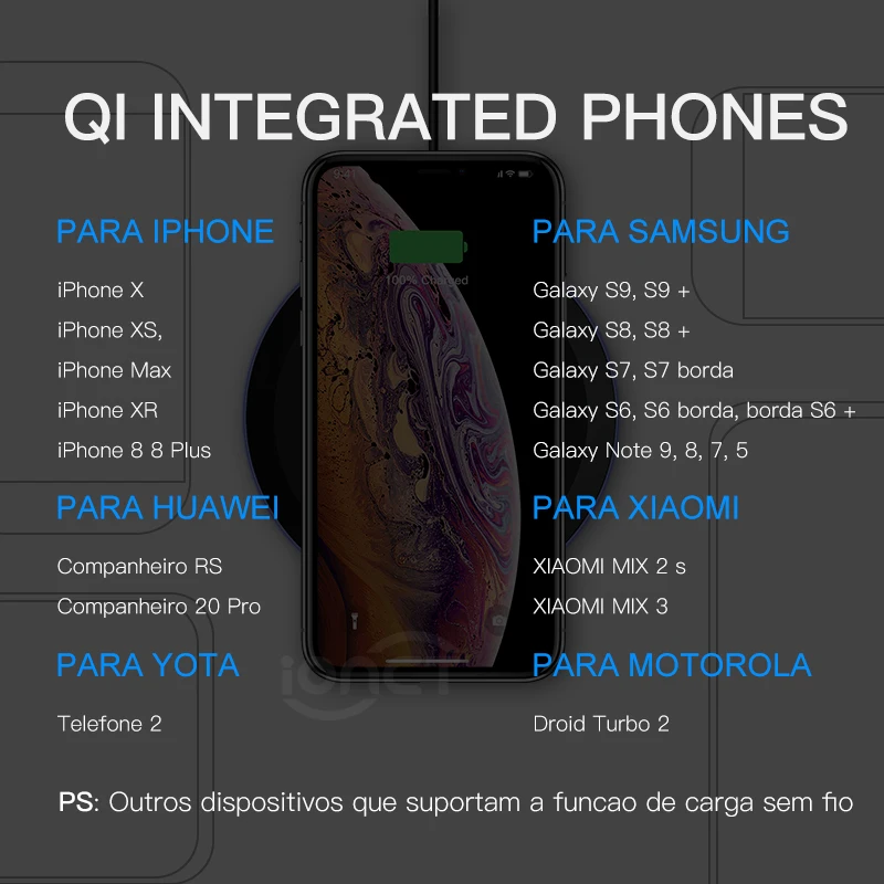 ESVNE 10W Qi беспроводная зарядка для iPhone X Xs MAX XR 8 Быстрая безпроводная зарядка для ...