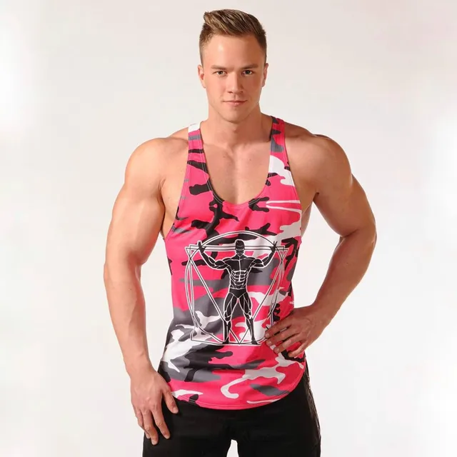 Camouflage Sleeveless Men’s Gym Bodybuilding Tank Top - Men's Fitness ...