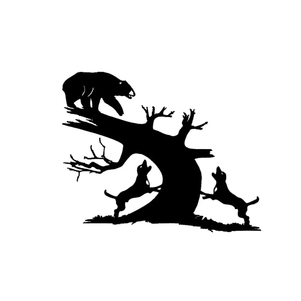 17.78x15.24cm for DOGS TREEING BEAR Vinyl Decal Sticker Tree Dog Hounds ...