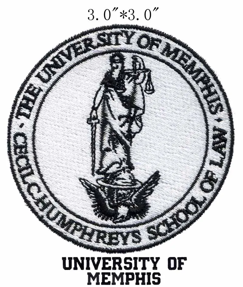 The University of Memphis Seal 3" wide shipping/ Black and white /man ...