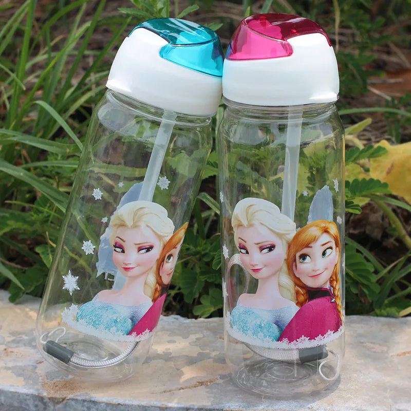 2pcs/lot Princess Elsa Anna Water Bottles children cartoon plastic ...