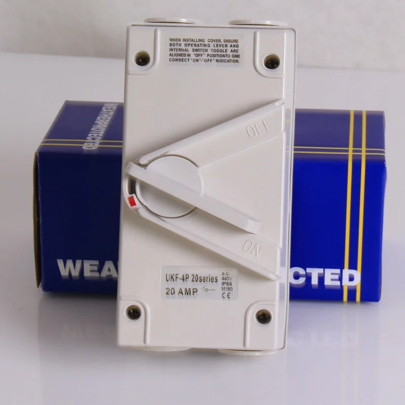 4P 20A waterproof isolating switch, load switch IP56 outdoor waterproof ...