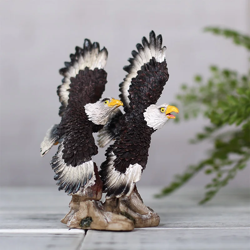 Eagle figurines owl statues decorative Home crafts study bookcase ...