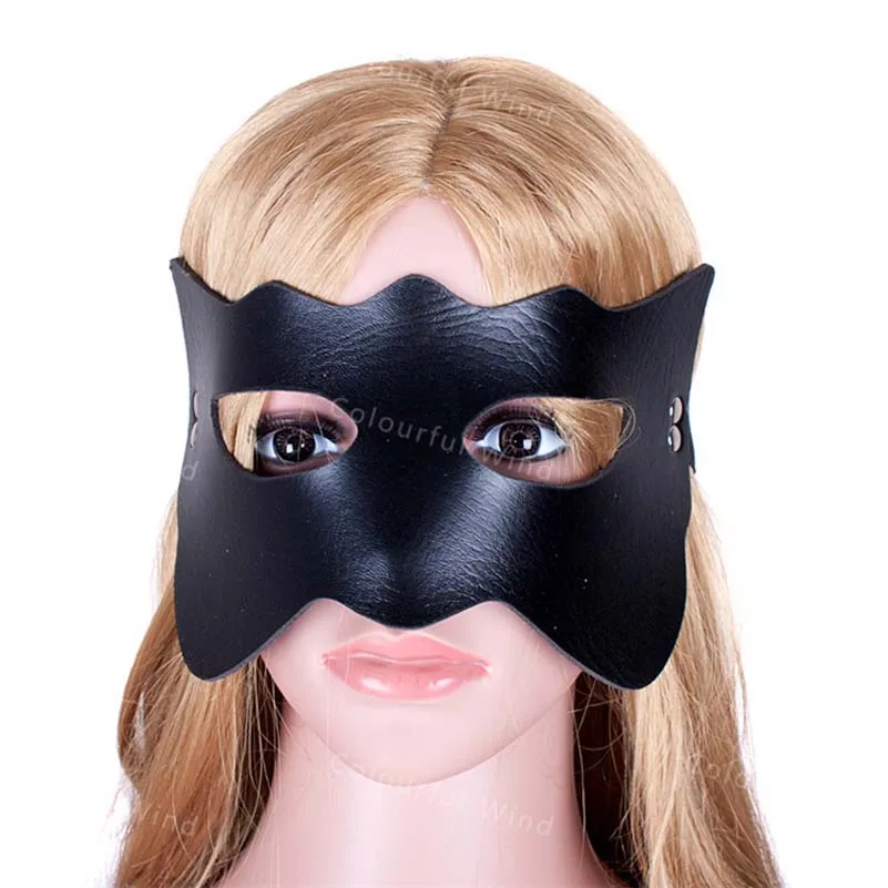 Women Black Pu Leather Eye Mask Cat Face Mask Sex Products Adult Toys