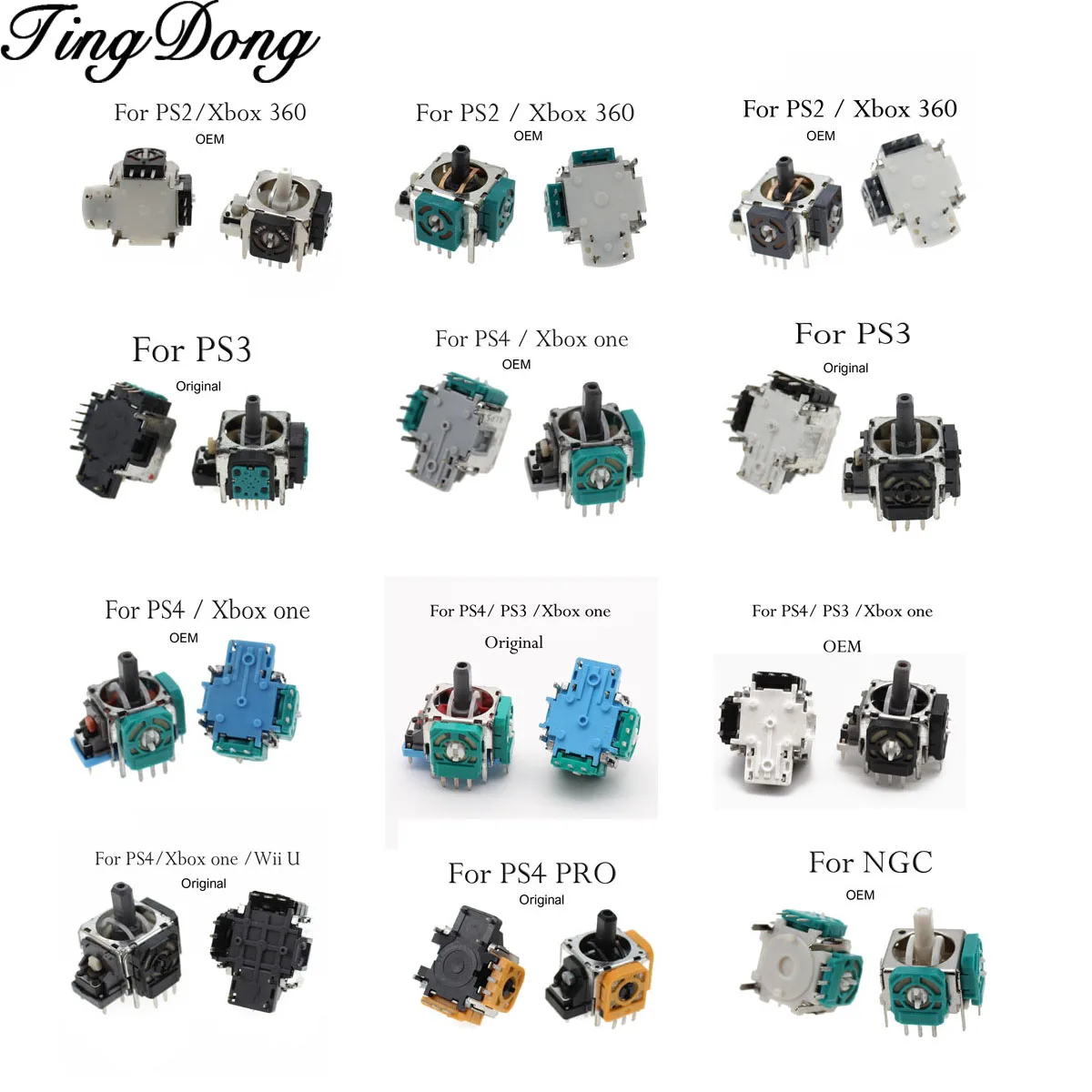 2PCS-3pin-4PIN-Replacement-3D-joystick-analog-Thumb-sticks-for-PS3-PS4 ...