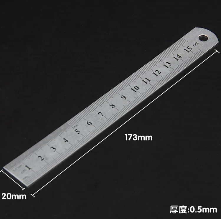 10pcs/PACK Precision Measuring Ruler 150mm 6" Stainless Steel Double ...