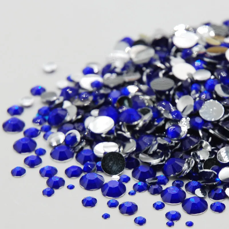 On Sale 3000pcs Nail art Rhinestones Sapphire Color Mixed Sizes Acrylic ...