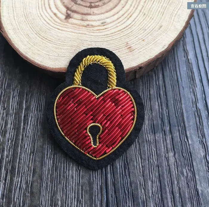 Lucky Lock Silk Emboridered Patch Brooch India Silk Wire Handmade ...