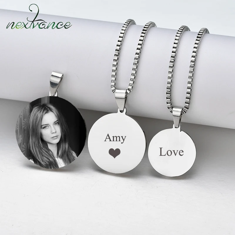 Nextvance Personalized Engraved Jewelry ID Tag Necklaces Engrave Photo ...