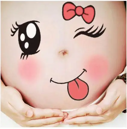 3piece/lot Lactation Belly Stickers Cute Photography Props Woman ...