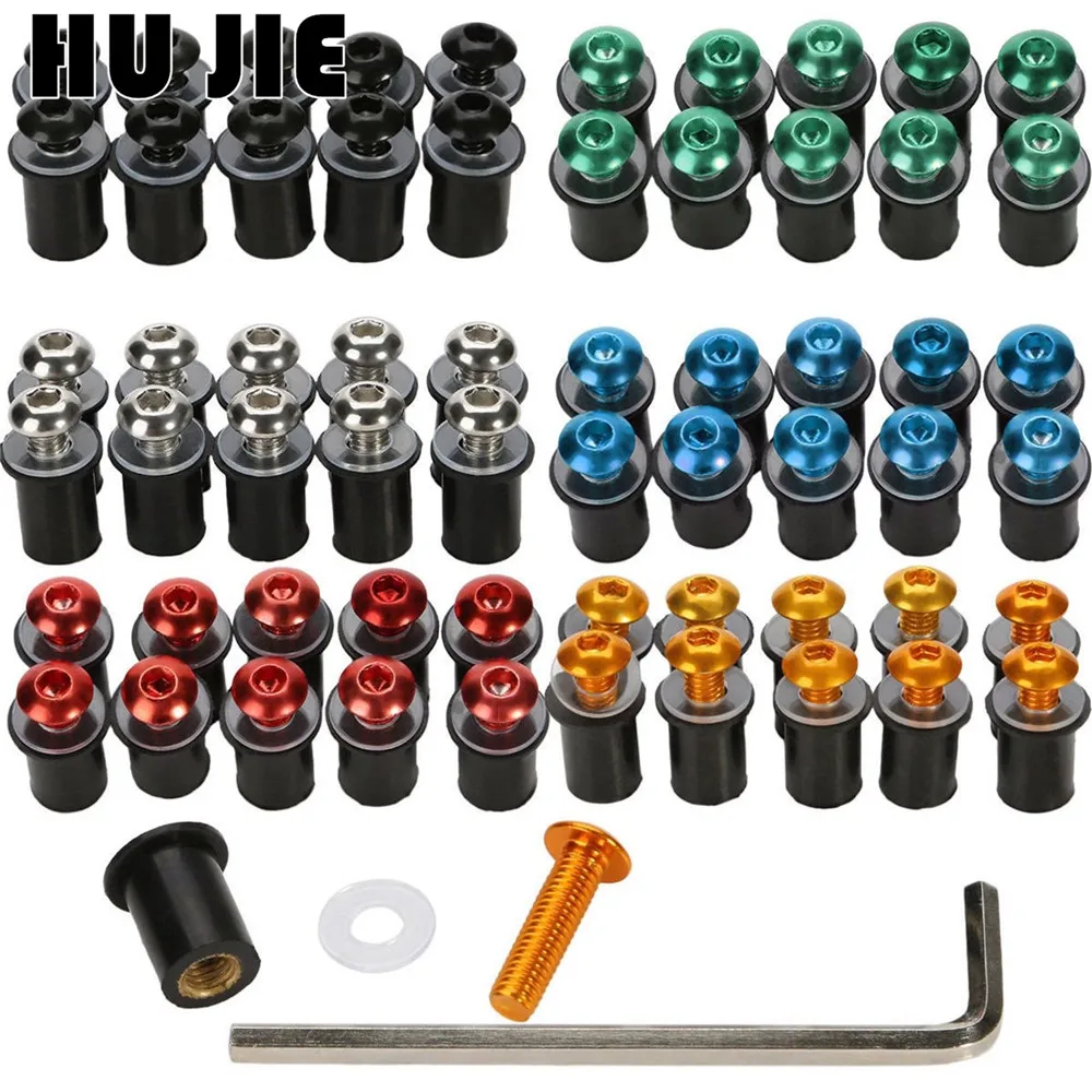 10 tornillos de 5mm para motocicleta, kit de tornillos y pernos para parabrisas, tornillo de ...