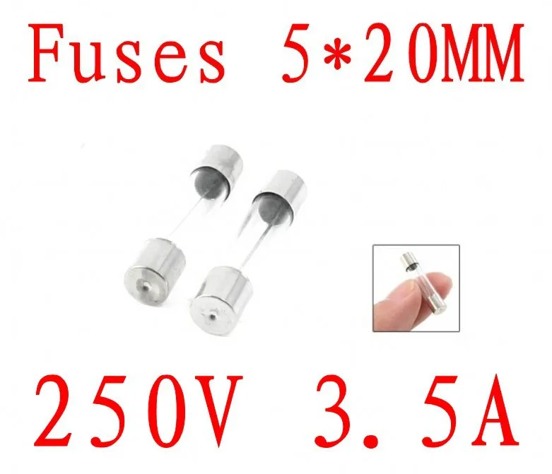 5*20MM Fuses 3.5A Fast Quick Blow Glass Tube Fuse Kit 250V 3.5A 100pcs ...