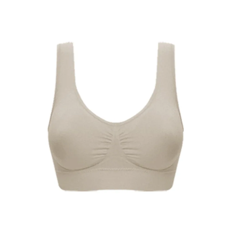 Seamless Solid Ahh Brassiere Without Pad Seamless Unlined Comfort 5/8 ...