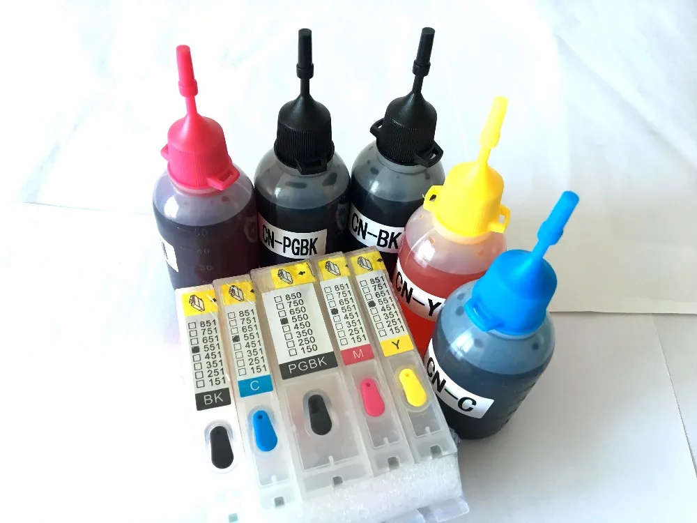 PGI 650 CLI 651 Ink Refill Kit For Canon PIXMA IP7260 MG5460 MX726 ...