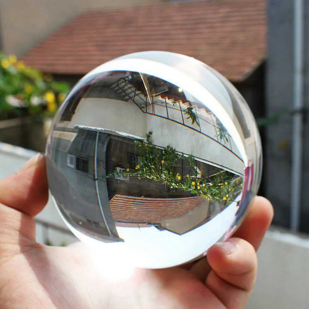 100mm Clear Round Glass Artificial Crystal Healing Ball Sphere Perfect ...