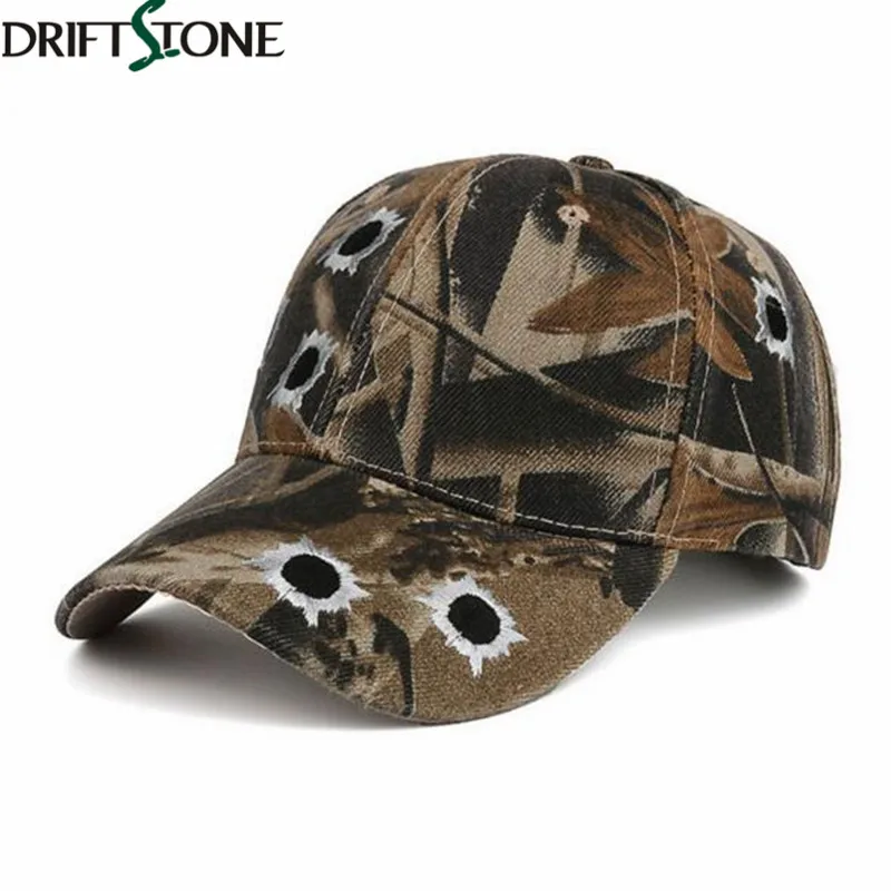 Camouflage Baseball Cap Men Embroidered Camo Army Caps Bullet Hole ...