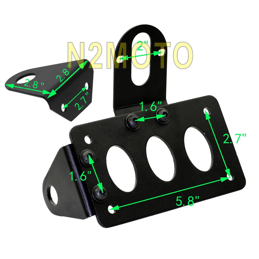 Motorcycle Retro Custom Side Mount License Plate Bracket 3/4" Alex ...