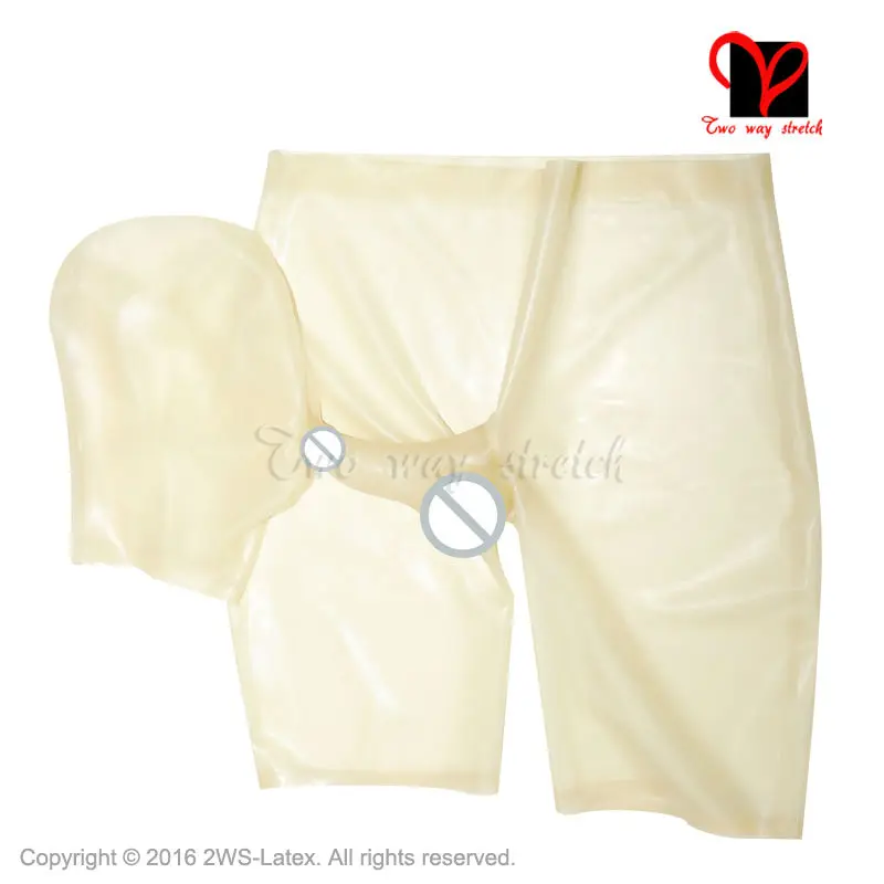 Sexy Latex Condom pants Hoods Penis Sheath Rubber Hotpants masks Gummi ...