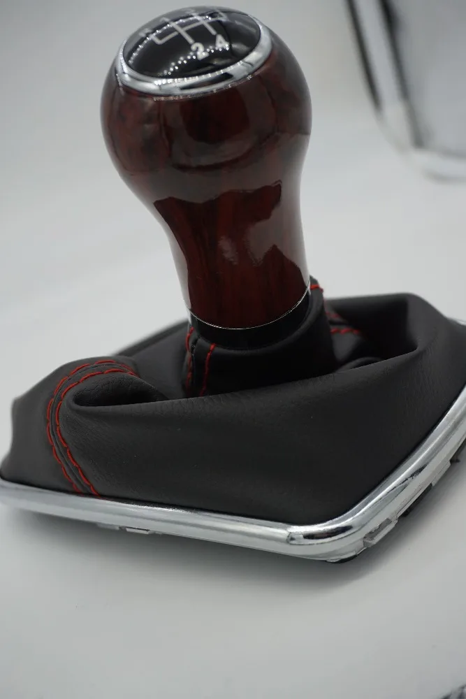 Wood Grain 5 Speed Gear Shift Knob Lever Shifter Gaitor Boot For ...