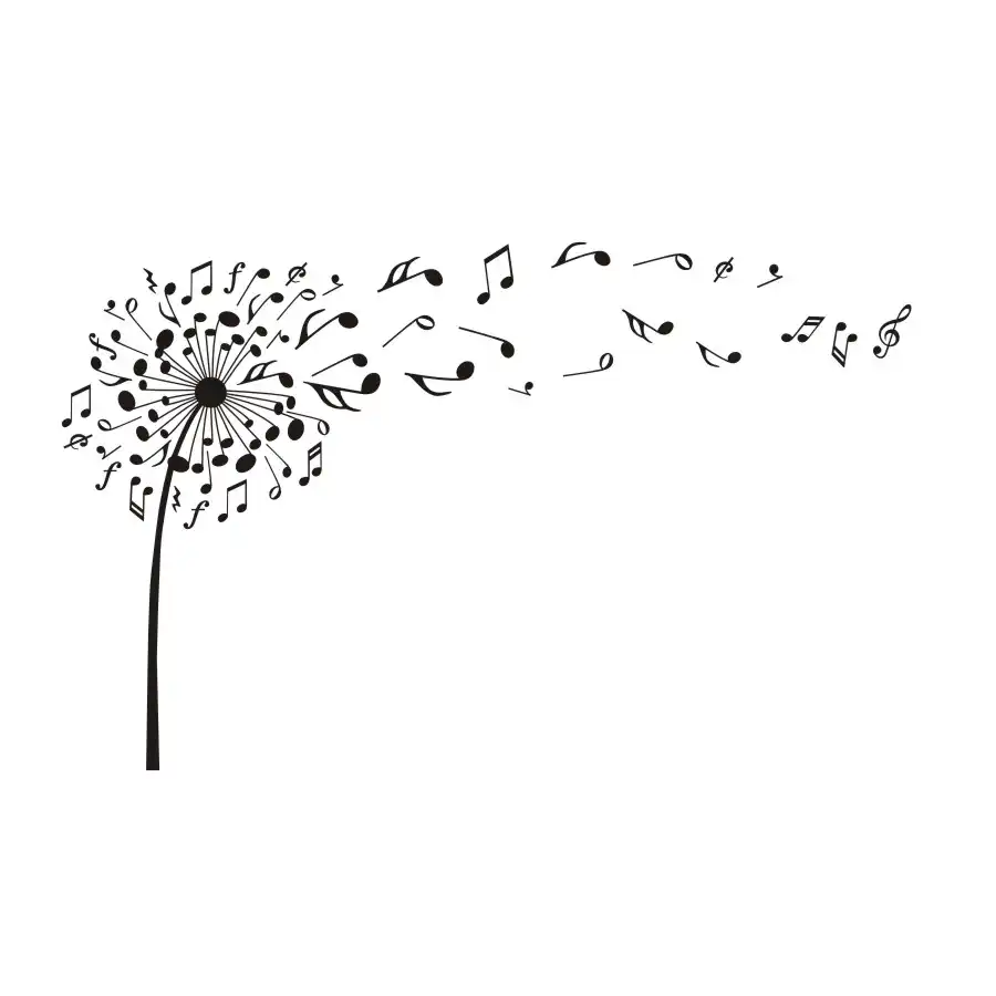 Music Note Dandelion Tattoos