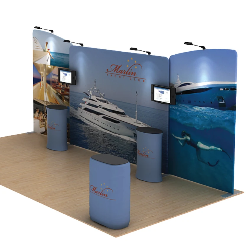 20ft portable trade show displays booths backdrop walls pop up banners ...
