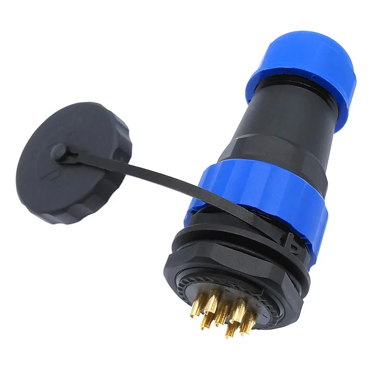 Conector SP28 recto impermeable IP68, 2 pines, 3/4/5/6/7/9/10/12/14/16/19/22/24/26Pin, toma ...