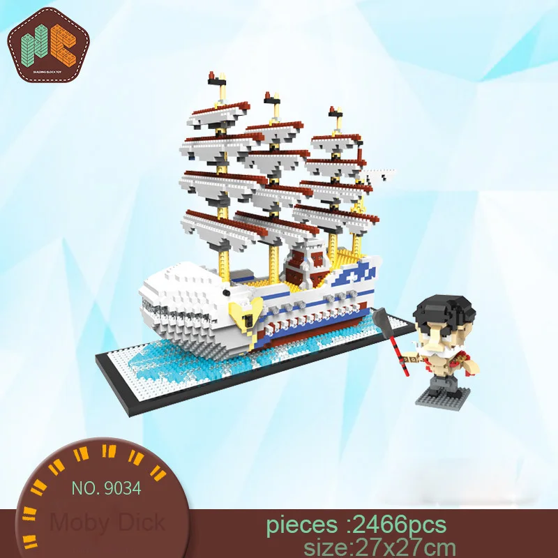 HC Mini Diamond Building Blocks Bricks Anime Cartoon Pirate Ship Puzzle ...