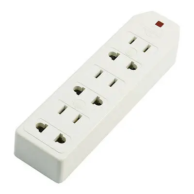 Us Eu Socket 6 Gang 6 Way Electrical Outlet Power Strip 1300w 6a 250vac ...